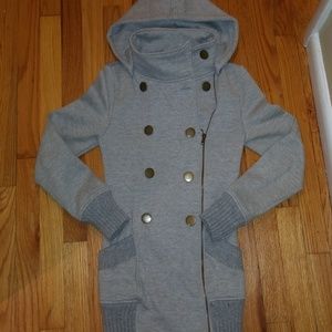 Aqua | Jackets & Coats | Aqua Gray Hooded Jacket | Poshmark